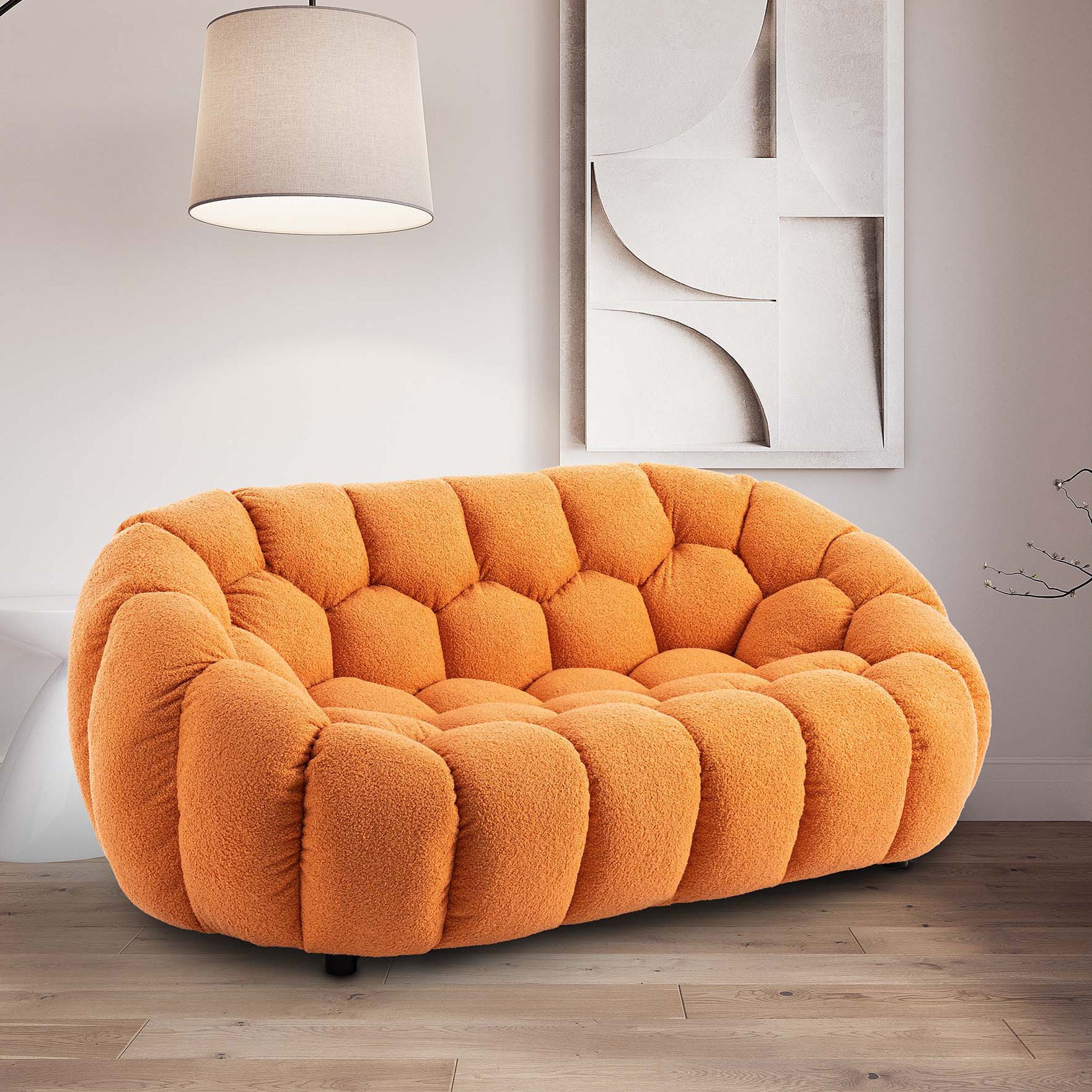 Burnt orange accent chair with ottoman store