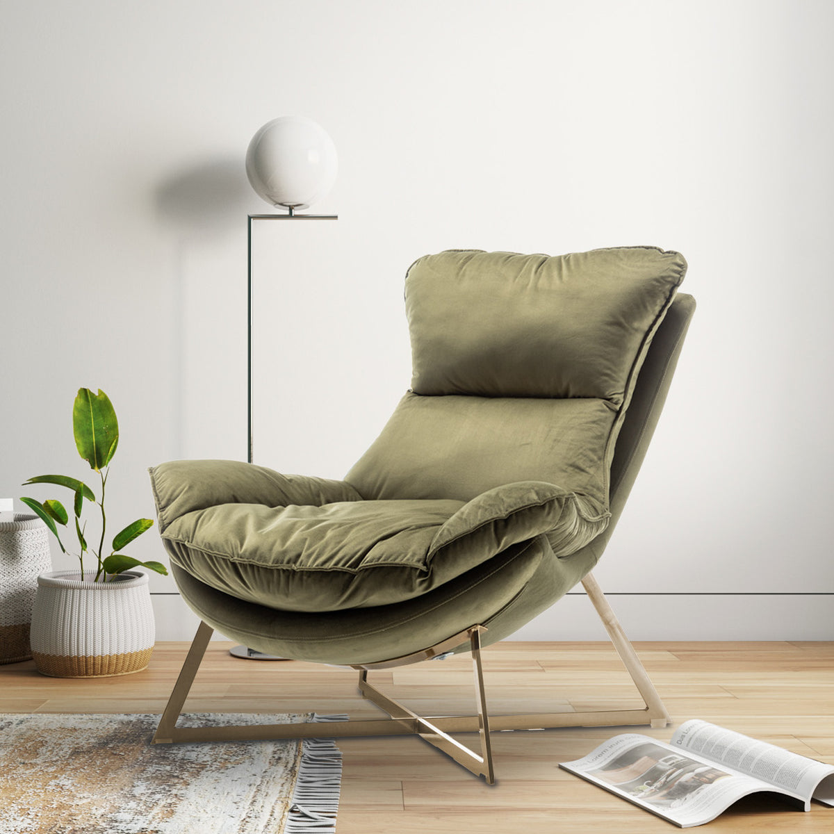 Velvet Sage Green Pierina Accent Chair – Stunning Chairs