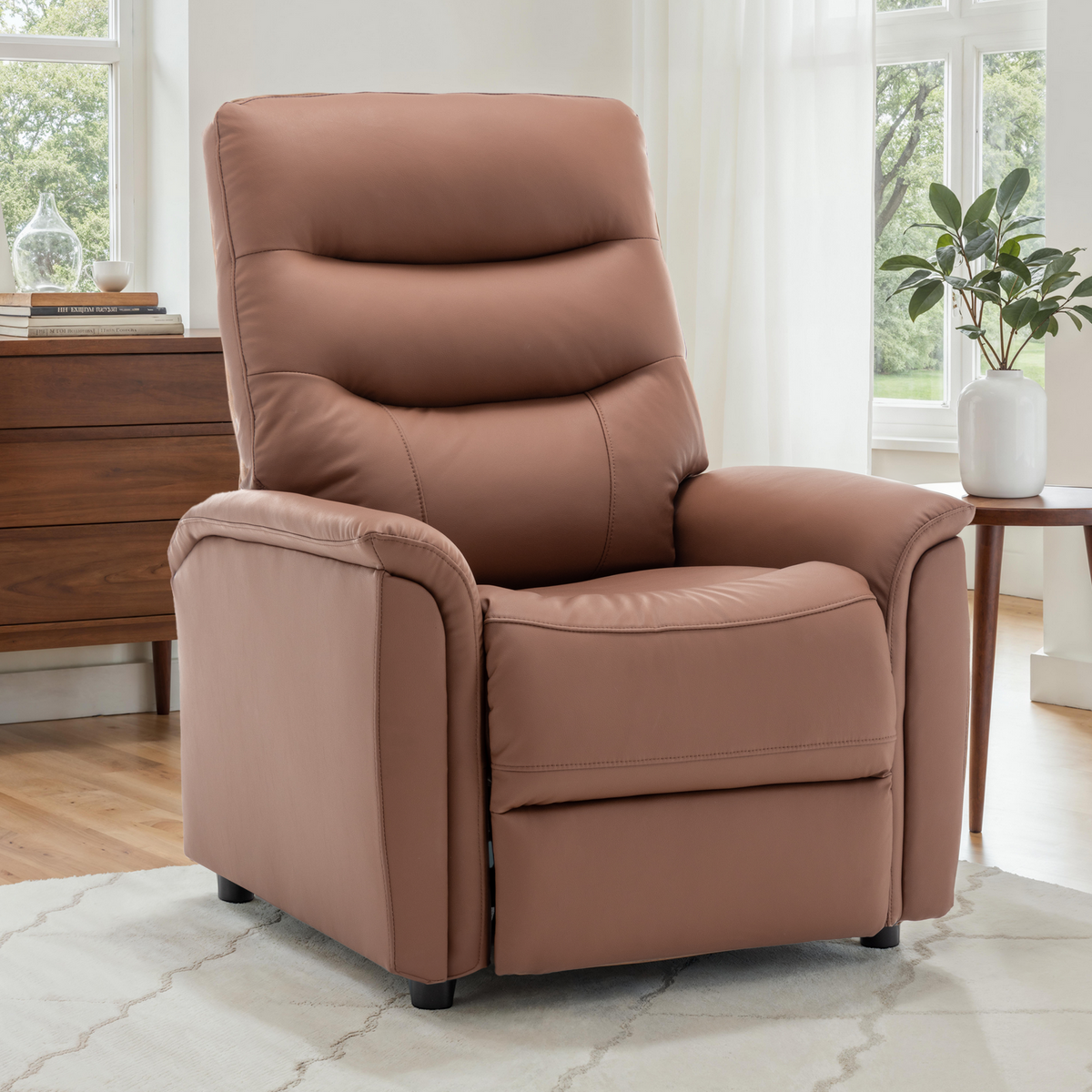 Faux Leather Brown Milazzo Recliner Chair – Stunning Chairs