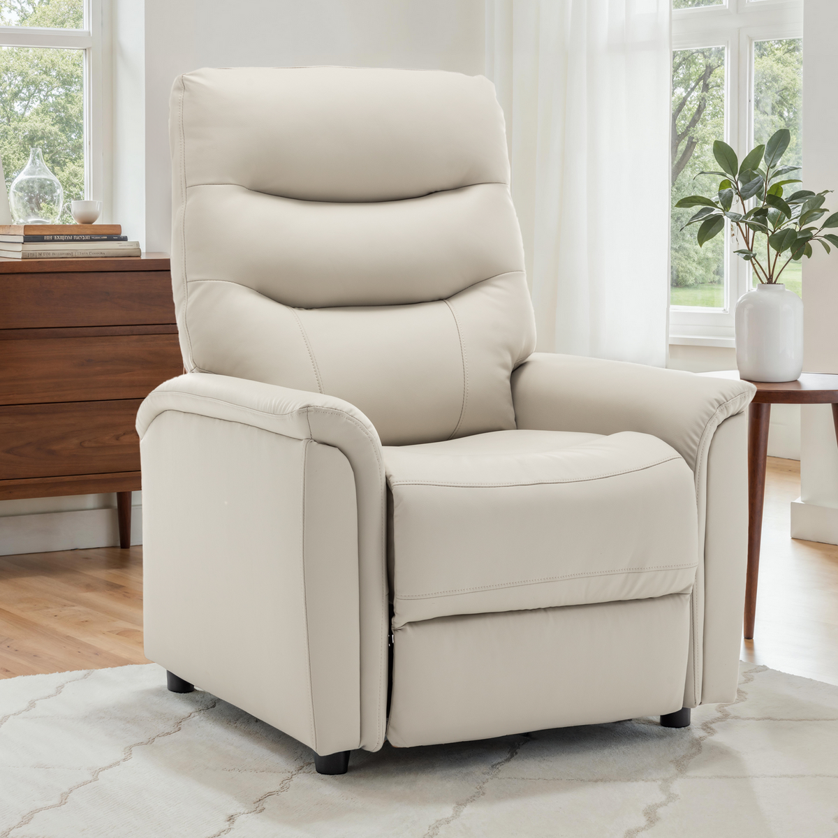 Faux Leather Cream Milazzo Recliner Chair – Stunning Chairs