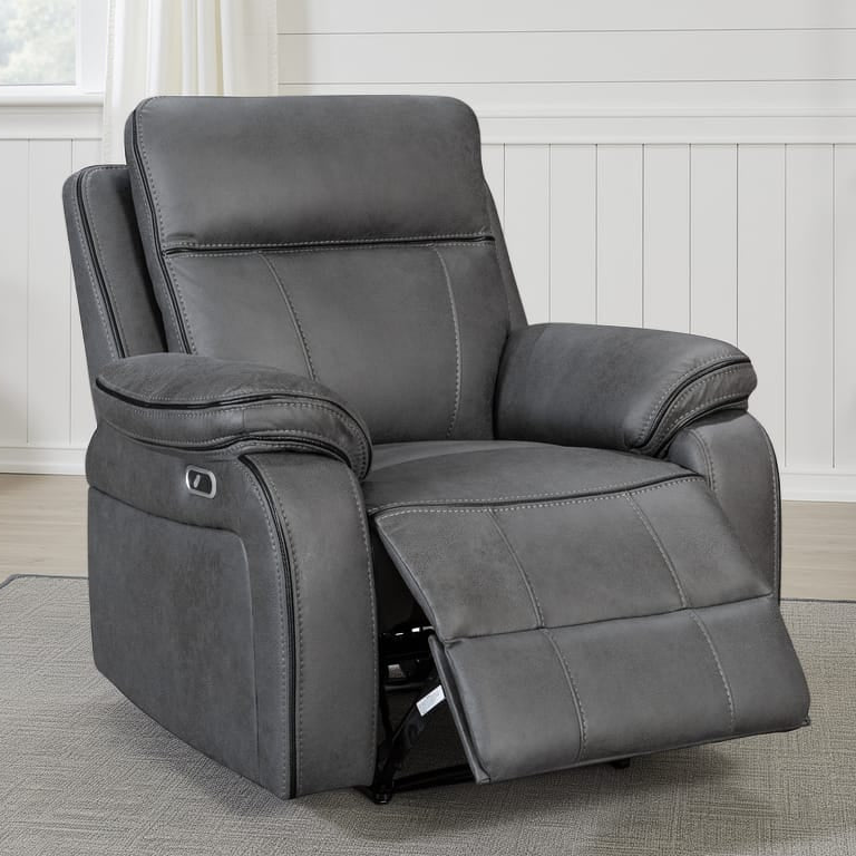 Faux Leather Grey Electric Recliner Chair VEGAS – Stunning Chairs
