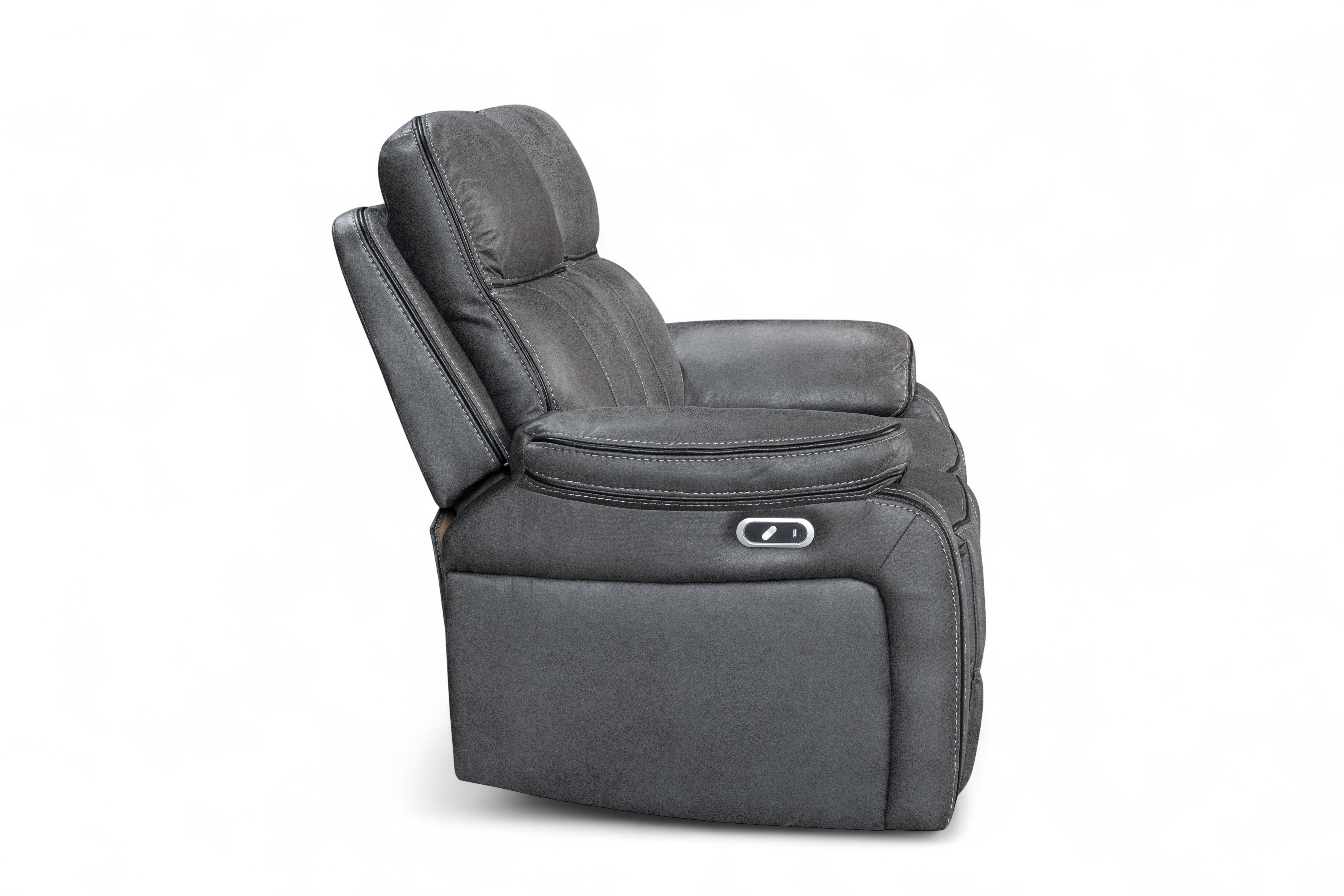 Faux Leather Grey Electric Recliner Chair VEGAS – Stunning Chairs