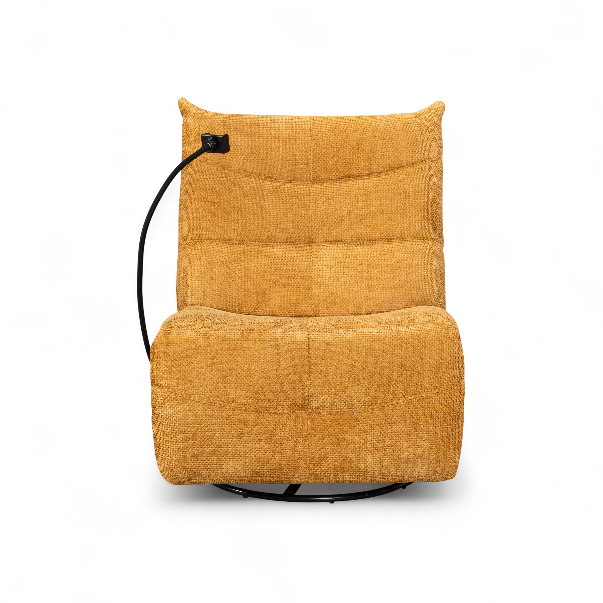 Woven Chenille Gold Manual Recliner Swivel Chair with Phone Holder GAR ...