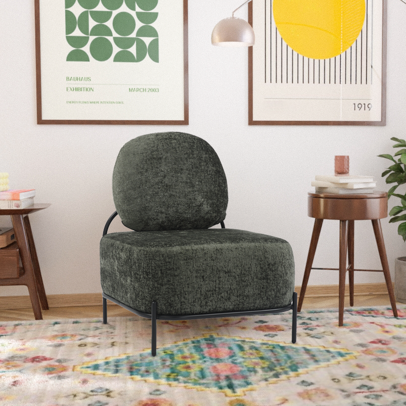 Textured Chenille Green Flavia Accent Chair – Stunning Chairs