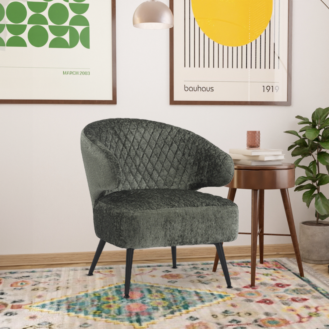 Textured Chenille Green Guistina Accent Chair – Stunning Chairs