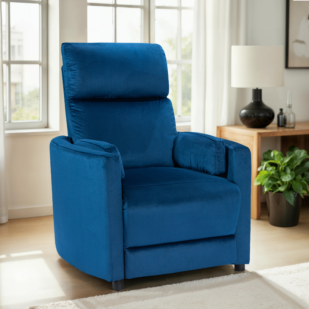 Velvet Blue Margot Manual Recliner Chair – Stunning Chairs