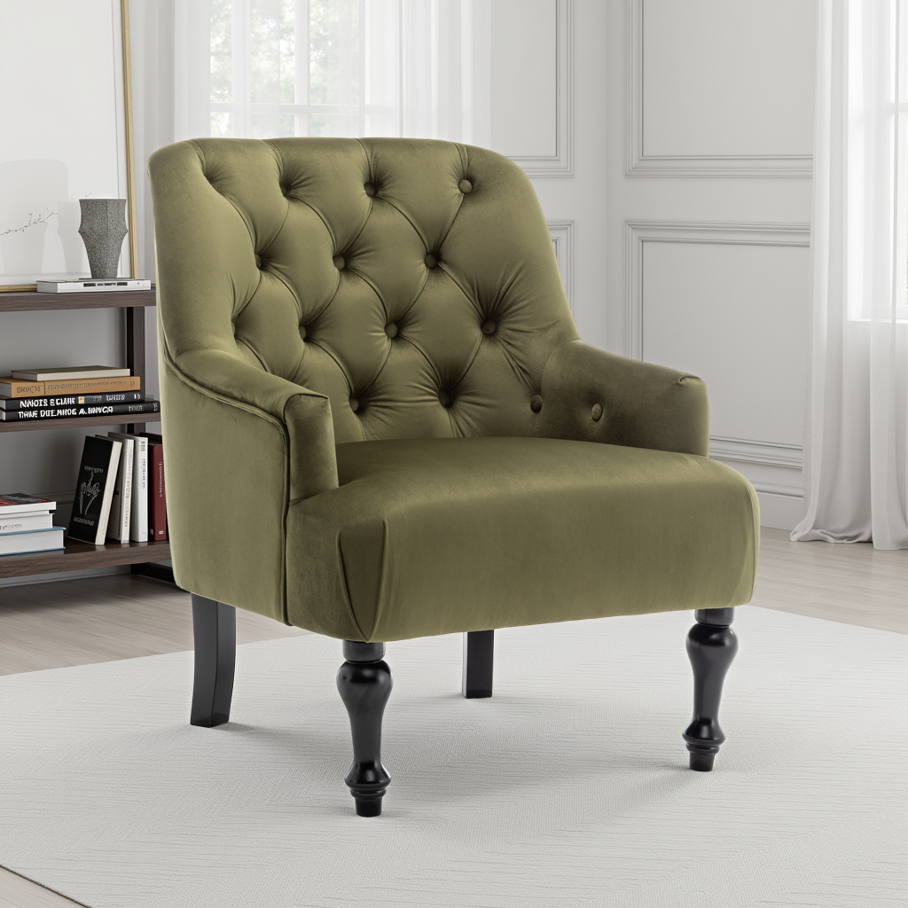 Velvet Sage Green Armina Accent Chair – Stunning Chairs