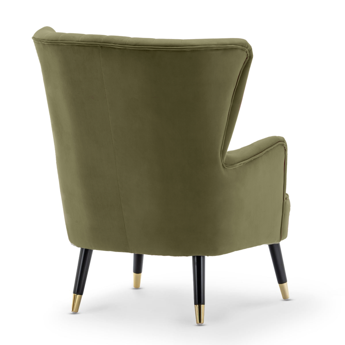 Velvet Sage Green Camila Accent Wingback Chair with Footstool ...