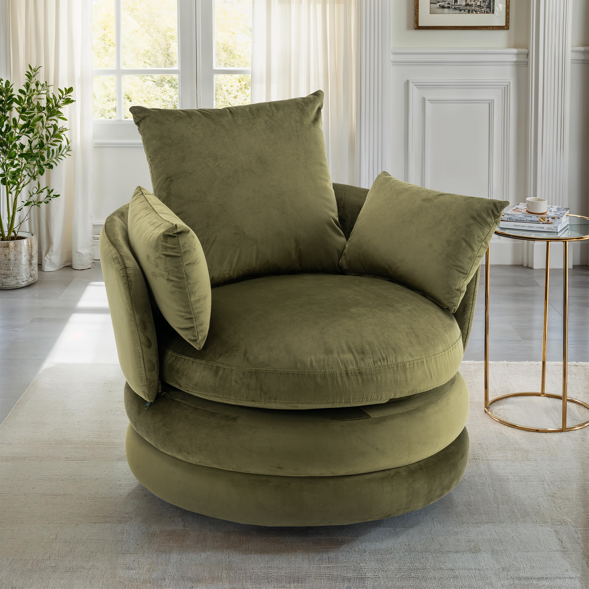 Velvet Sage Green Teri Accent Swivel Chair – Stunning Chairs