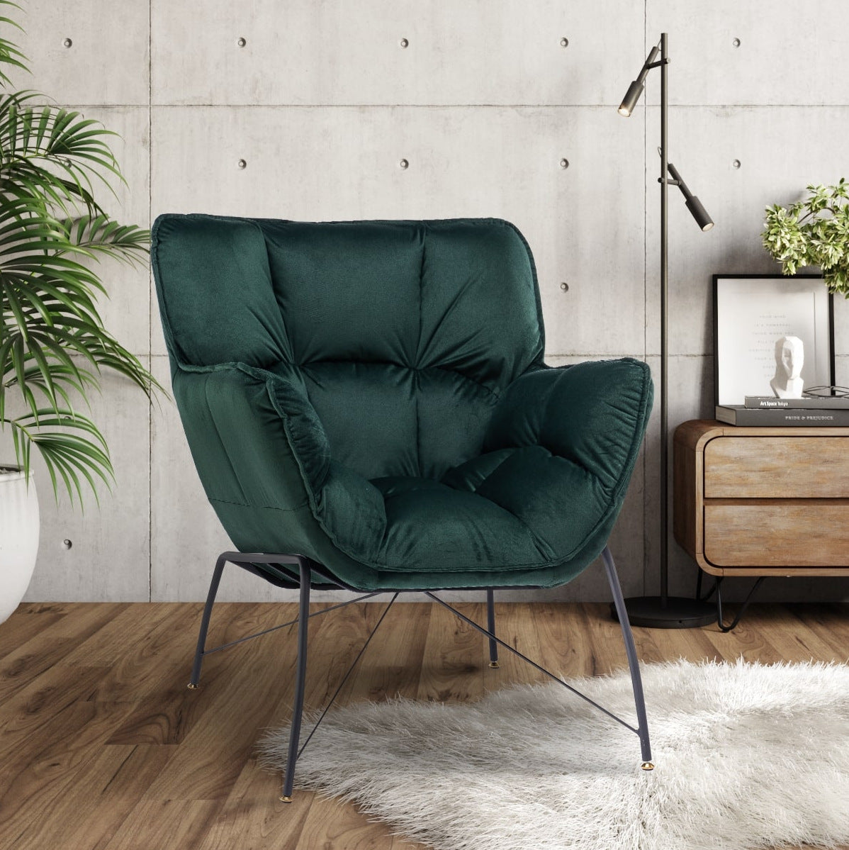 Velvet Bottle Green Eliana Accent Chair – Stunning Chairs