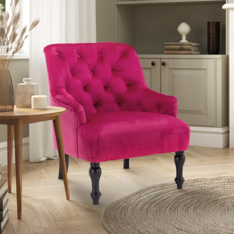 Velvet Pink Armina Accent Chair – Stunning Chairs