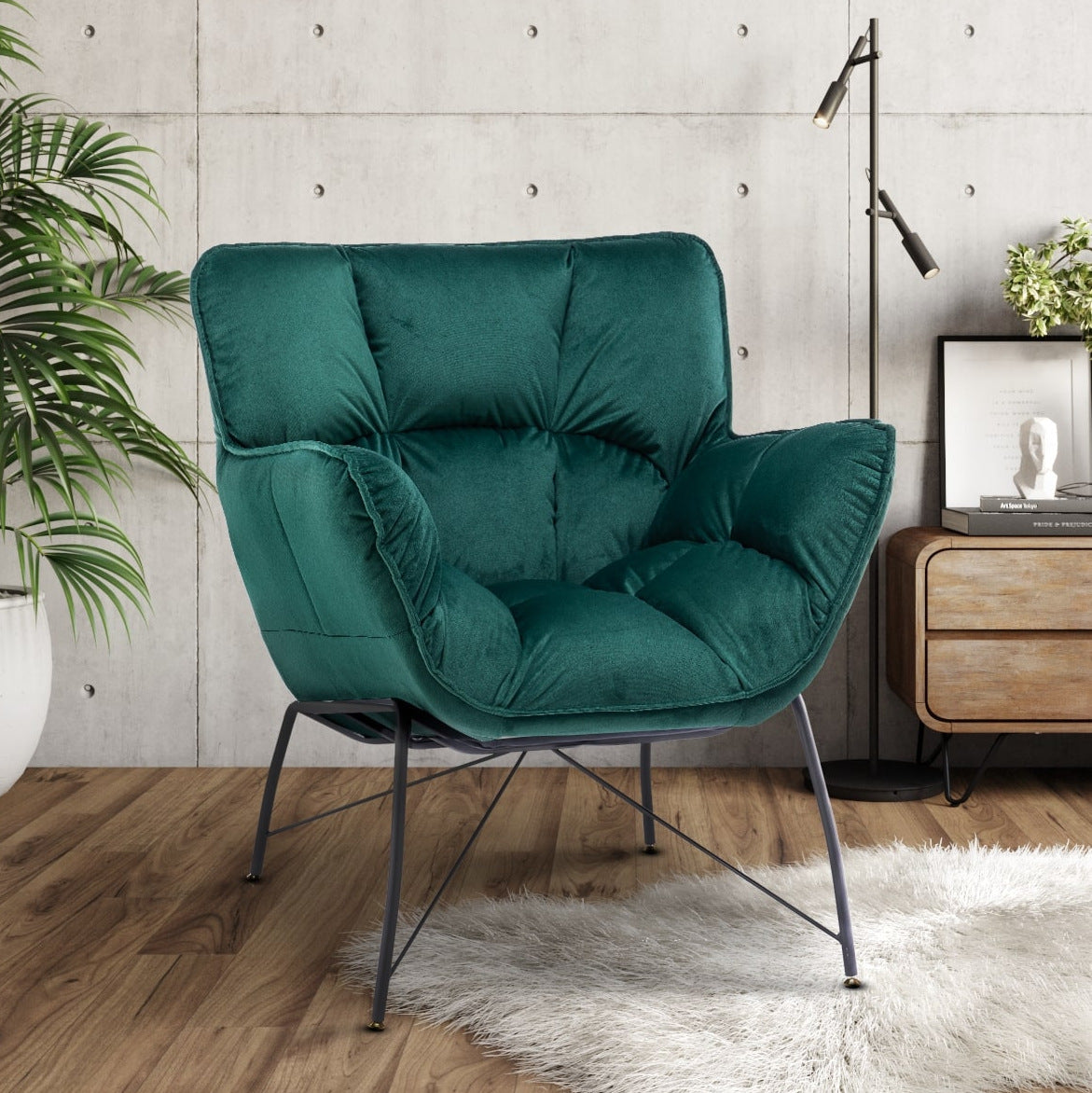 Velvet Emerald Green Eliana Accent Chair Stunning Chairs