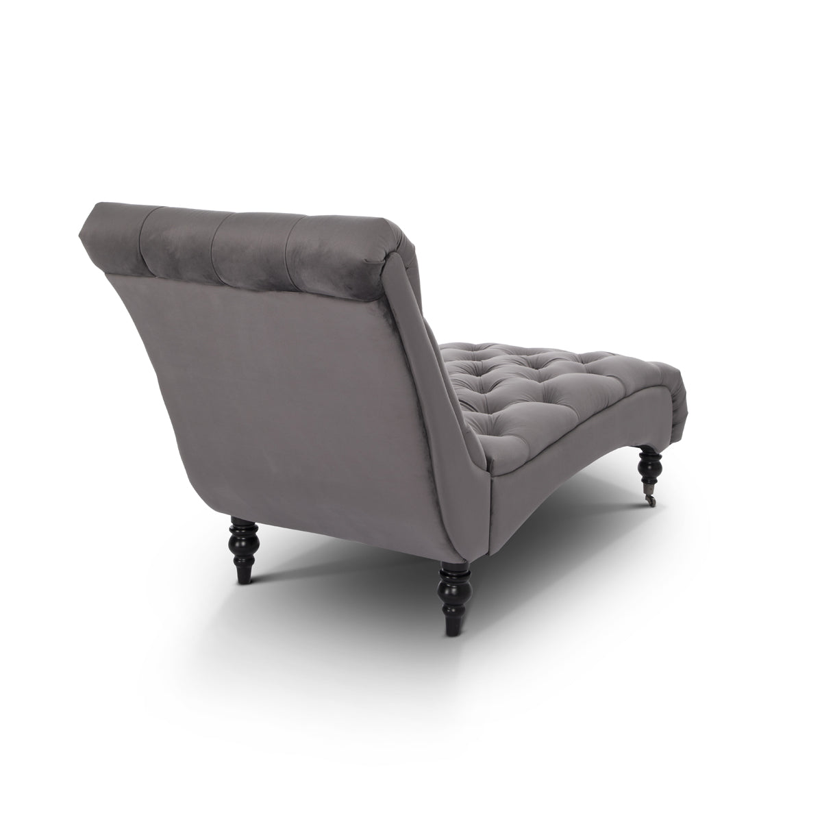 Velvet Dark Grey Layla Chesterfield Chaise Lounge Stunning Chairs